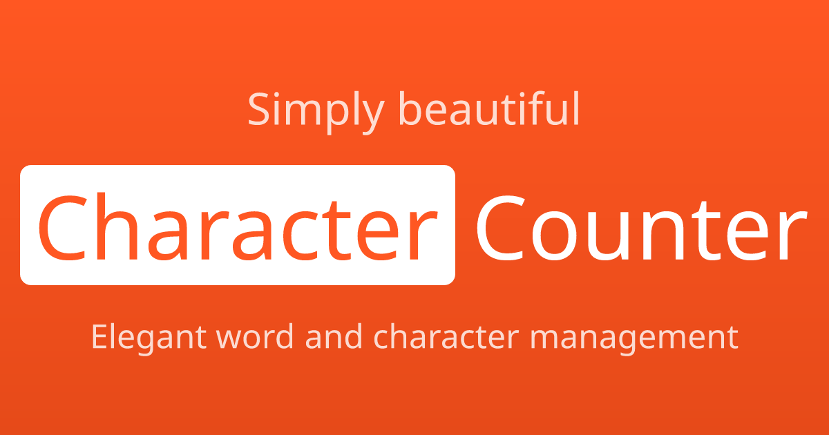 Character - Word & Character Counter